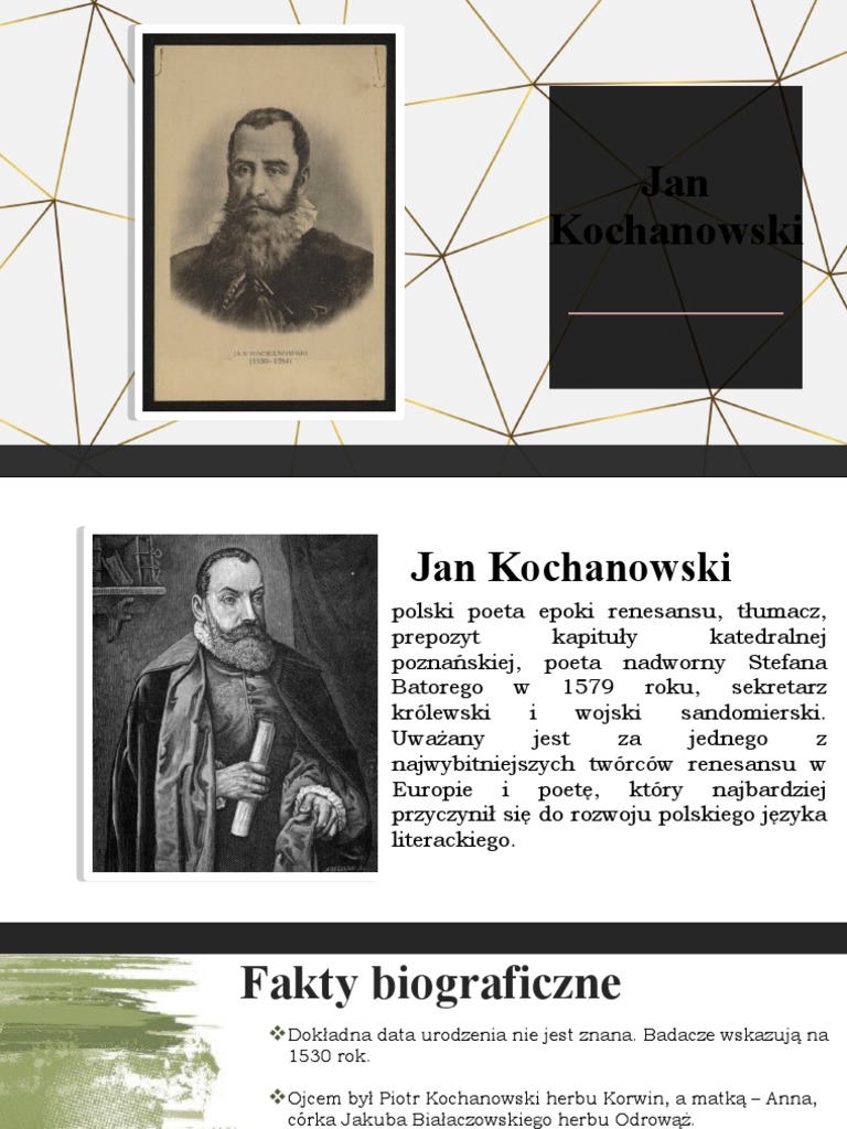 Prezentacja Jan Kochanowski | PDF