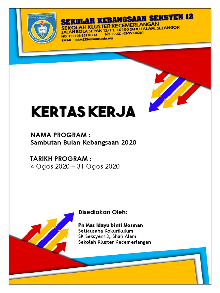 Contoh FORMAT Kertas Kerja Program 2021 | PDF