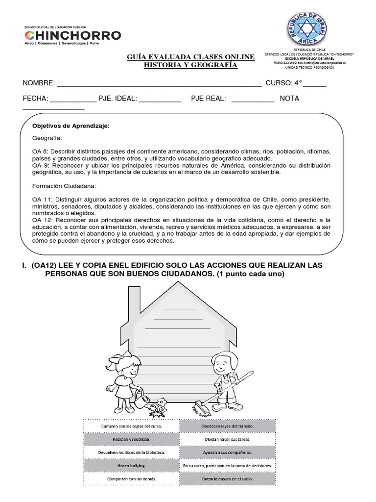 Guia Evaluada Final Historia Cuarto PDF | PDF | República | Democracia