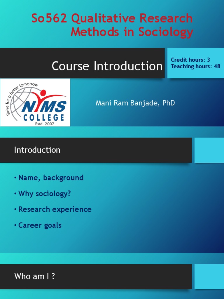 Unit 1 - Lecture 1-Course Intro and Basics of Research | PDF ...