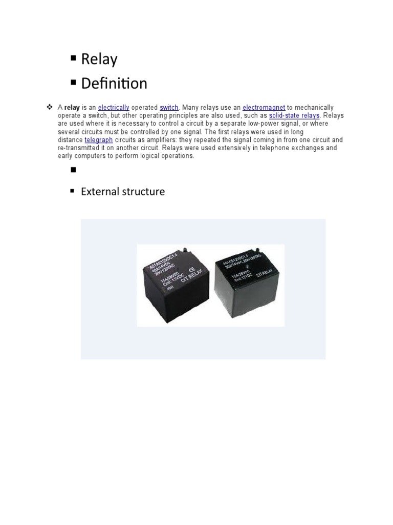 Relay | PDF | Relay | Inductor