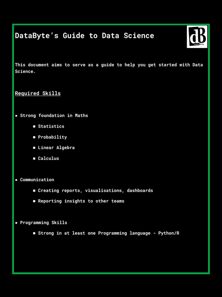 Guide To Data Science | PDF
