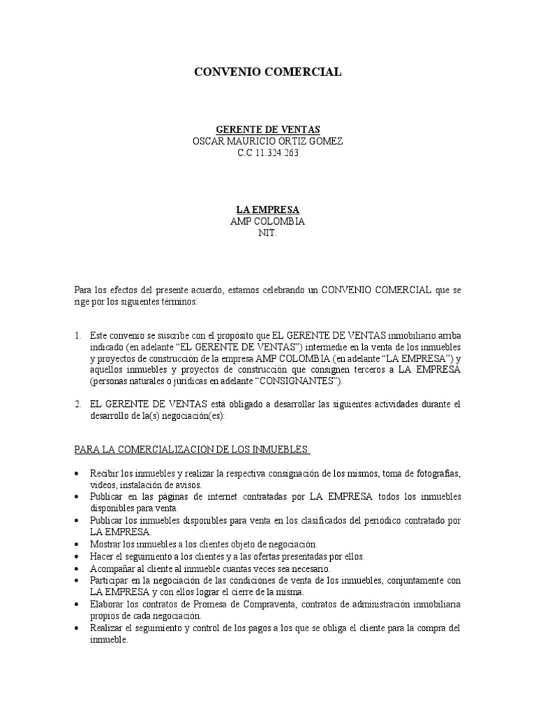 Convenio Comercial | PDF | Publicidad | Marketing
