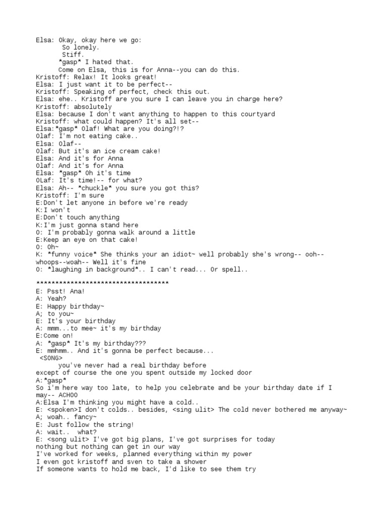 Frozen Transcript | PDF