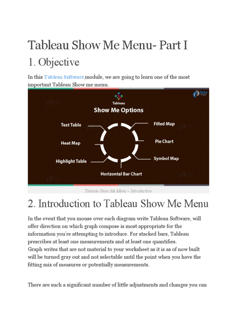 Tableau Show Me Menu 21 | PDF | Chart | Pie Chart