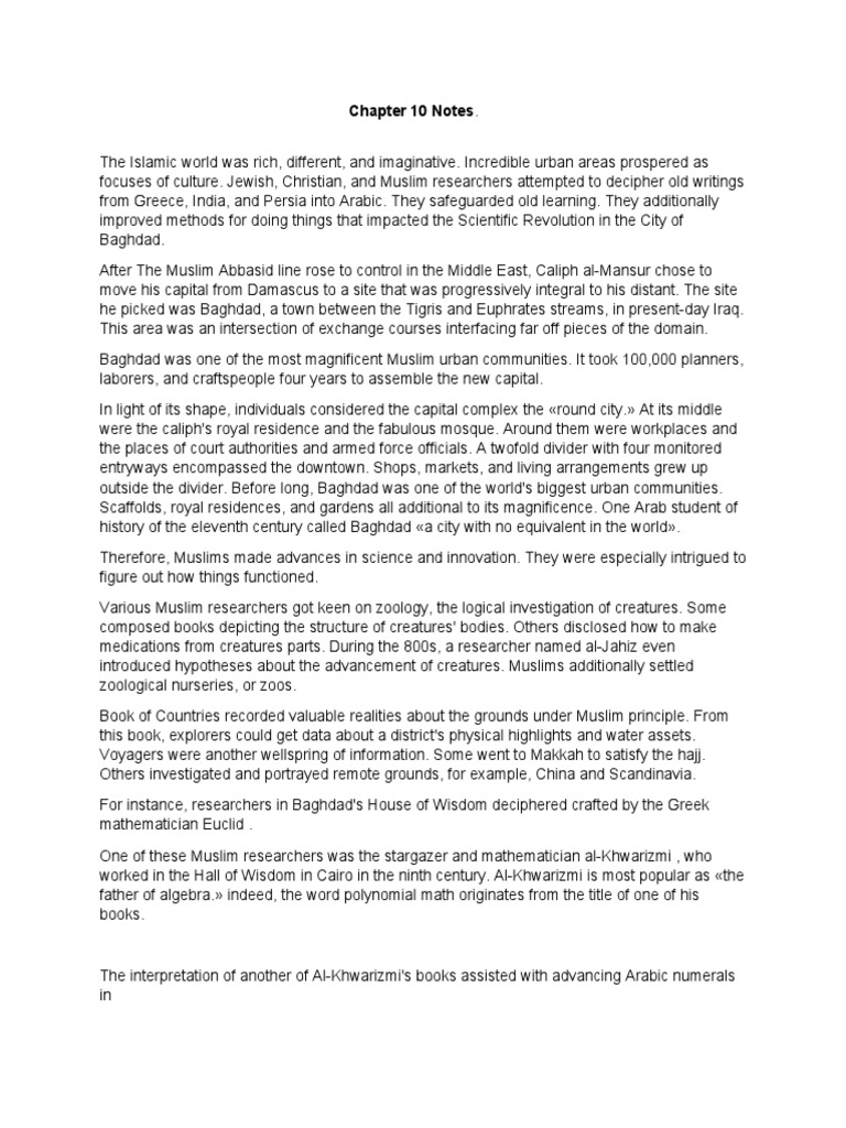 Notes of Social Studies. Chapter 10 & 11 | PDF | Baghdad | Crusades