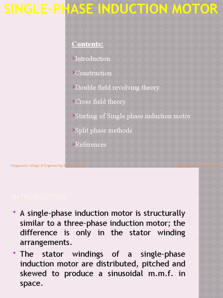 Single Phase Induction Motor | PDF | Magnetic Devices | Electric Motor
