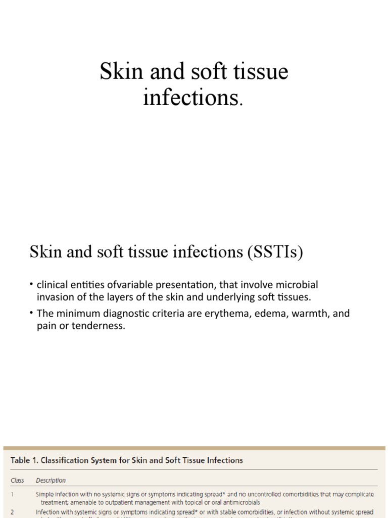 Bacterial Skin and Soft Tissue Infections | PDF | Infection | Medical ...