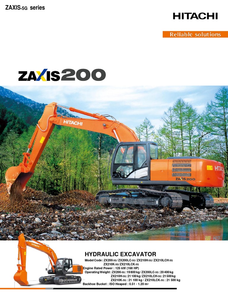 Hitachi Zaxis Zx200 LC 5g Hydraulic PDF | Download Free PDF | Pump ...