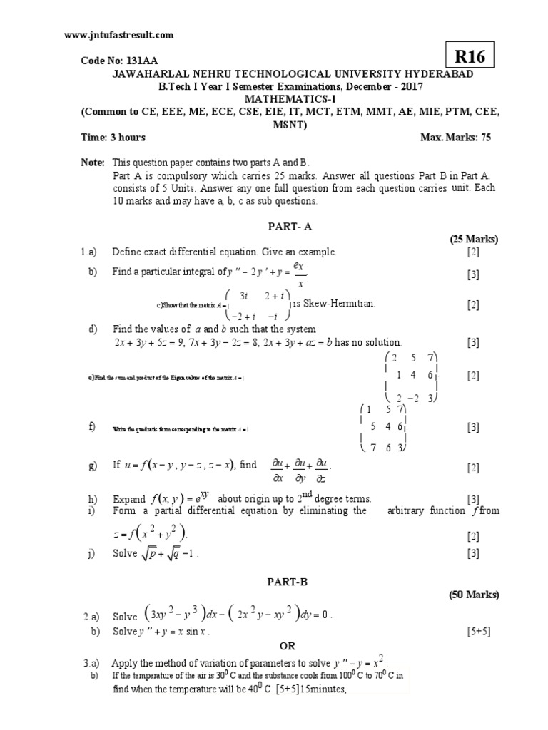 This Question Paper Contains Two Parts A and B.: Max. Marks: 75 | PDF ...