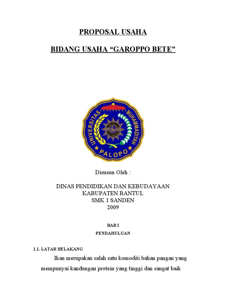 Proposal Usaha Bakso Ikan di Bantul | PDF