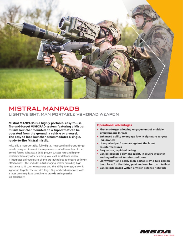 Mistral Manpads: Lightweight, Man Portable Vshorad Weapon | PDF ...