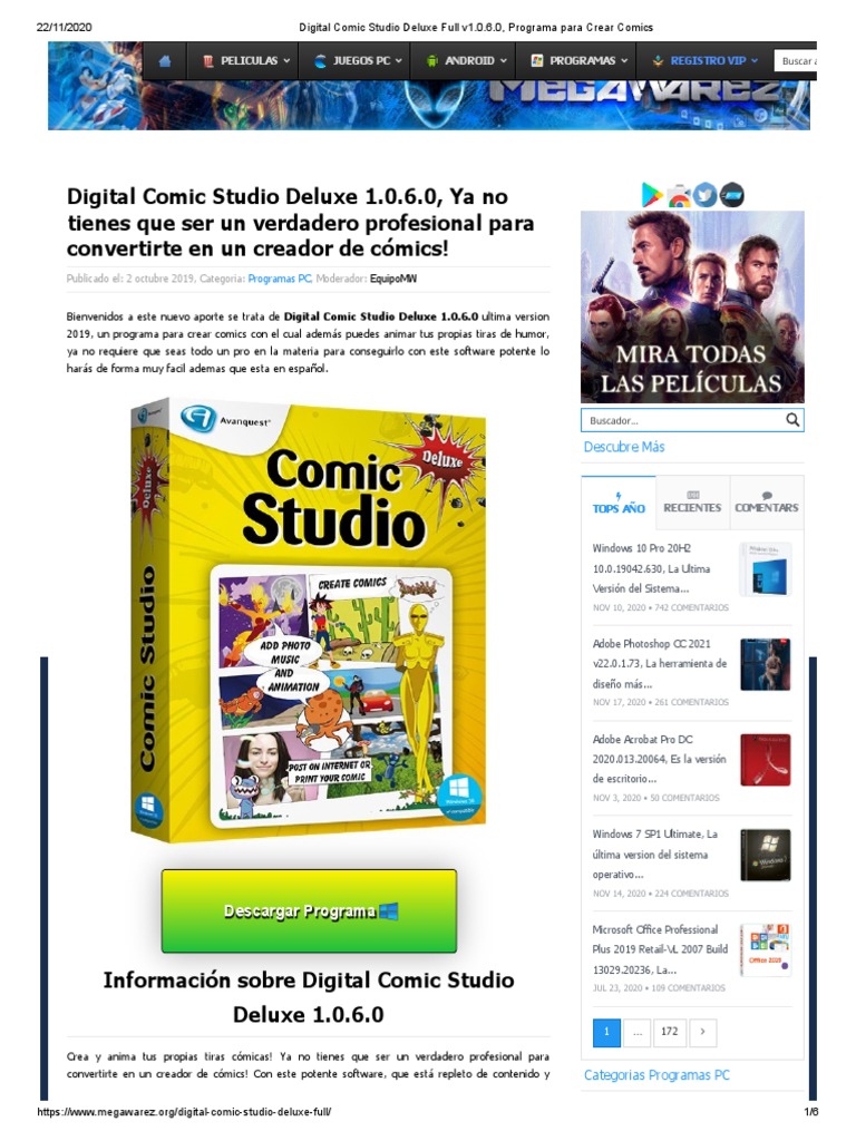 Digital Comic Studio Deluxe Full v1.0.6.0, Programa para Crear Comics ...