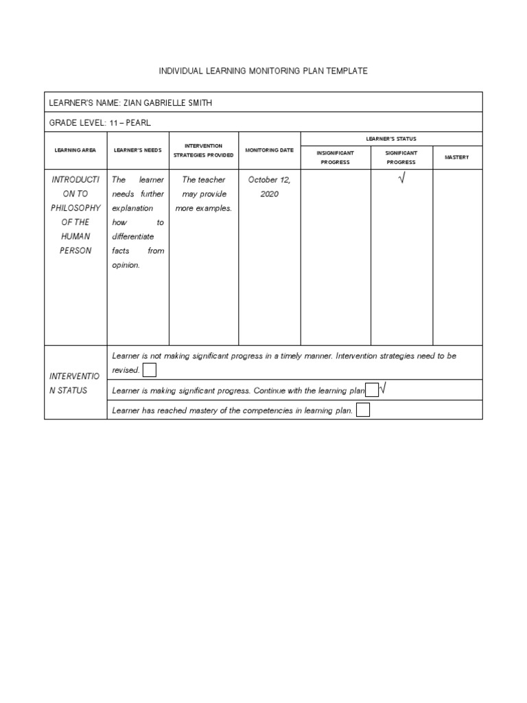 Individual Learning Plan | PDF