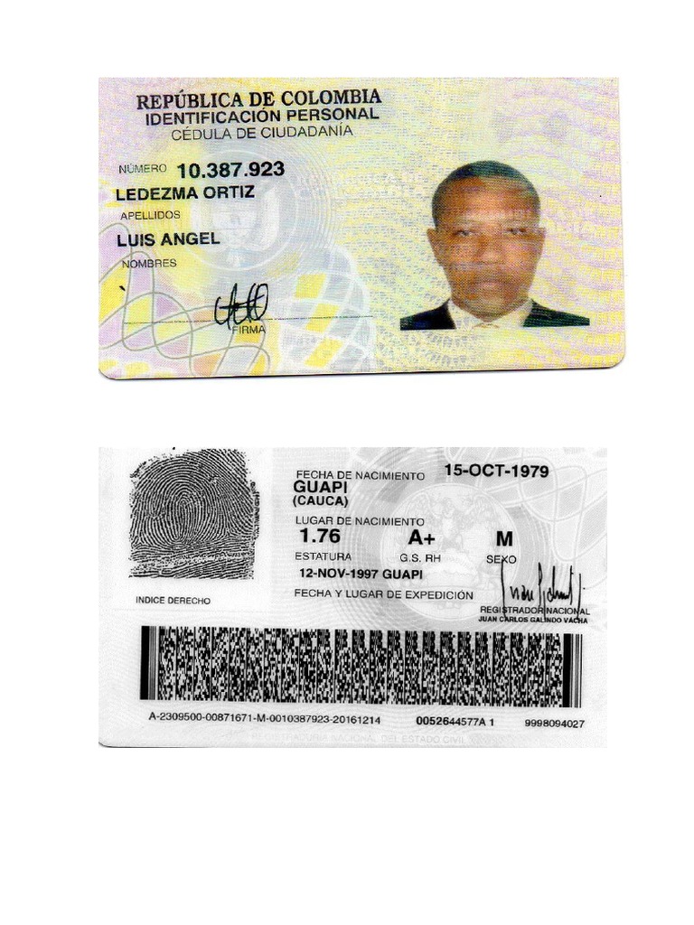 Cedula Luis Angel Ledezma Ortiz | PDF