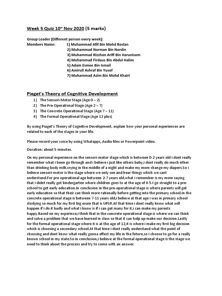Quiz 2 | PDF | Cognitive Development | Academic Discipline Interactions
