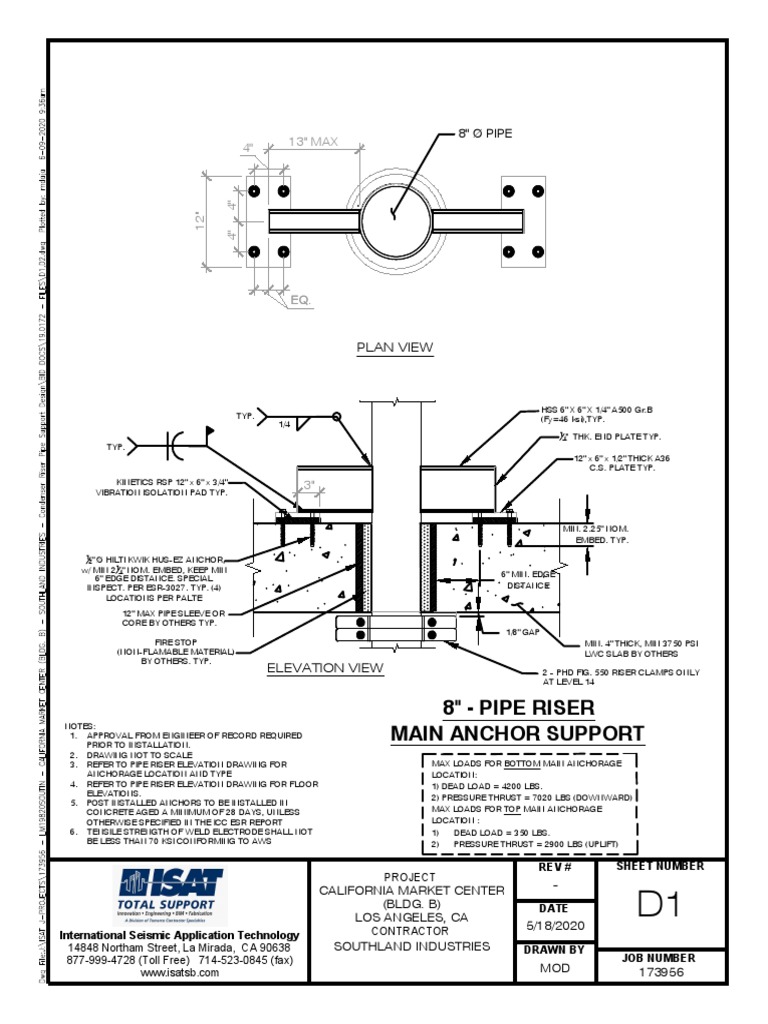 8" - Pipe Riser Main Anchor Support | PDF | Pipe (Fluid Conveyance ...