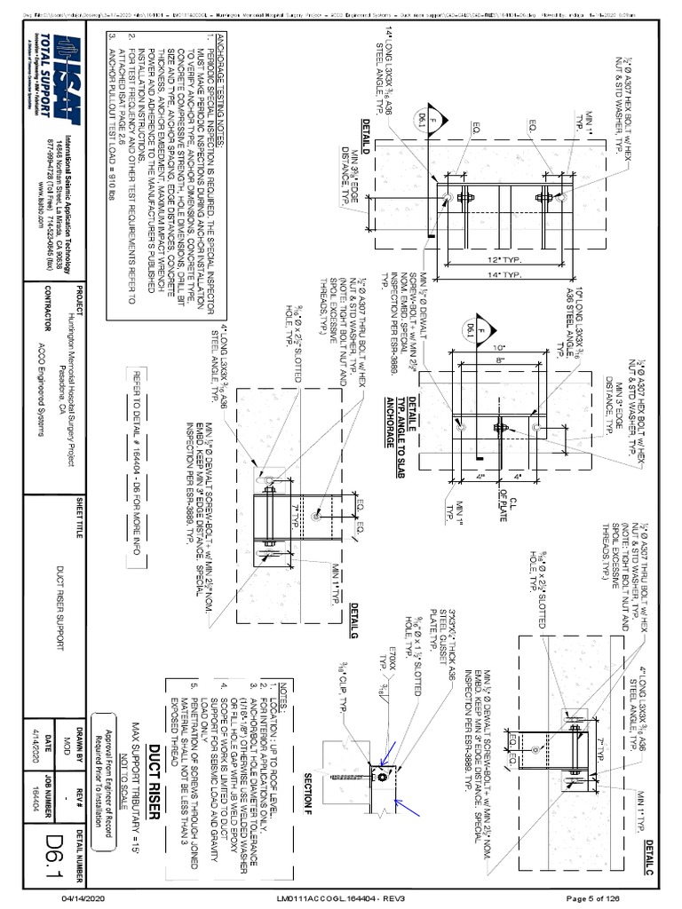 Detail For Duct Riser Anchorage | PDF