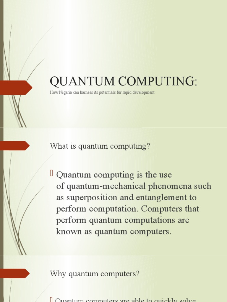Report On Quantum Computing | PDF | Quantum Computing | Quantum Mechanics
