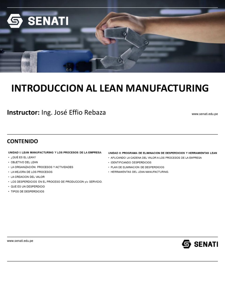 Lean Manufacturing PDF | Descargar gratis PDF | Lean Manufacturing | Calidad (comercial)