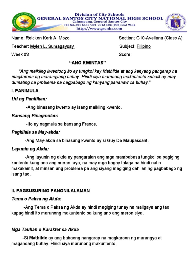 Filipino Week 8 Suring Basa | PDF