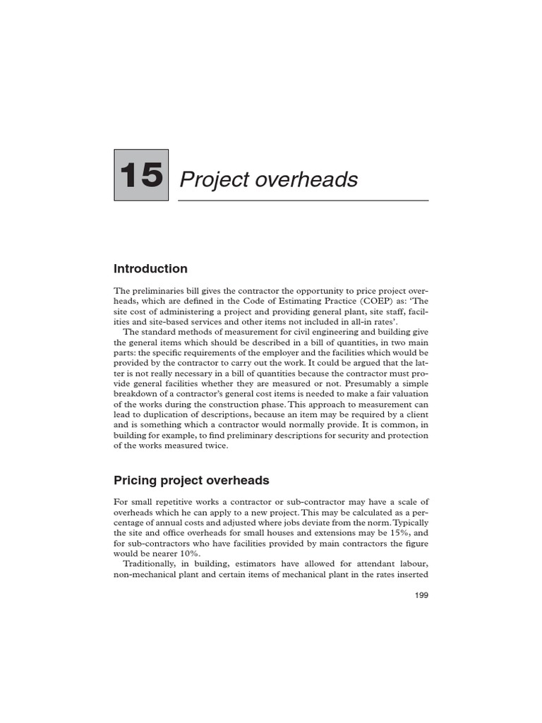 CH 15 - Project Overheads | PDF | Crane (Machine) | Insurance