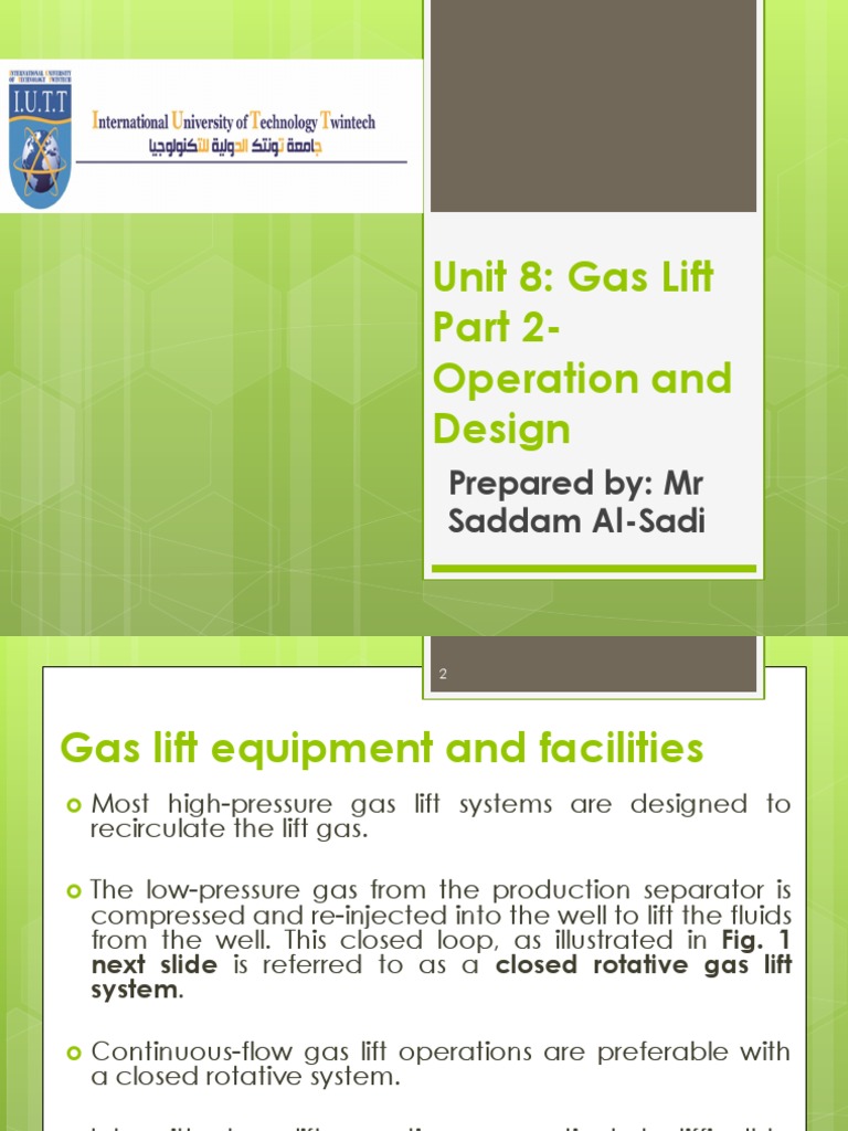 Unit 8 - Gas Lift Part 2 - Operation and Design | PDF | Lift (Force ...