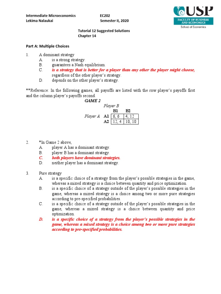 Tutorial 12 Suggested Solutions | PDF | Profit (Economics) | Monopoly