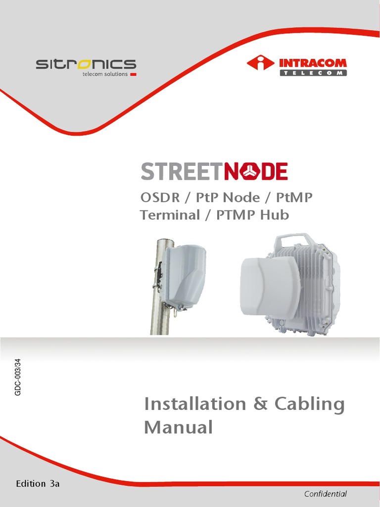 Installation & Cabling Manual: Osdr / PTP Node / PTMP Terminal / PTMP ...