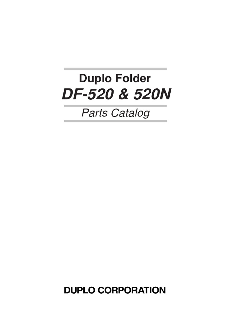 Duplo Folder DF-520 & 520N Parts Catalog: A Comprehensive Guide to ...