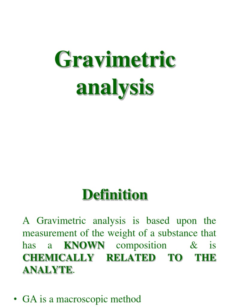 Gravimetric Analysis | PDF | Precipitation (Chemistry) | Solubility