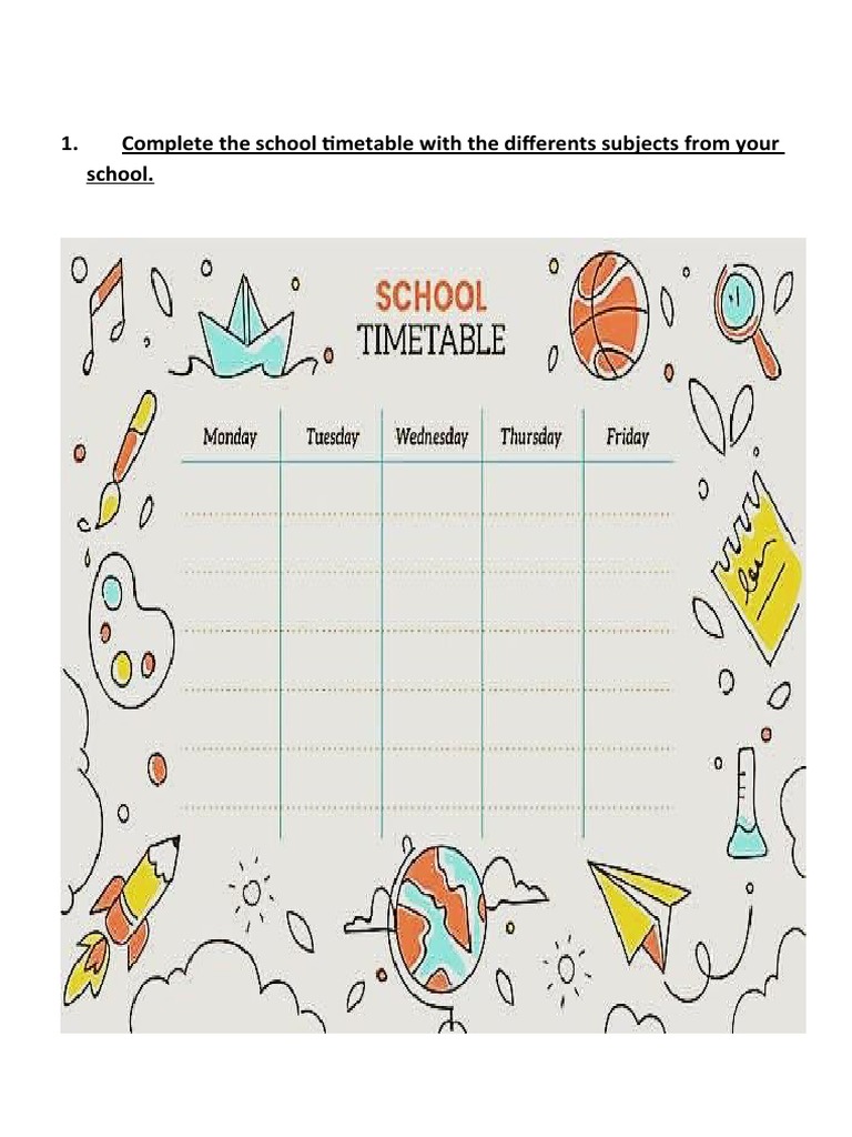 School Timetable Template Guide | PDF | Language Arts & Discipline