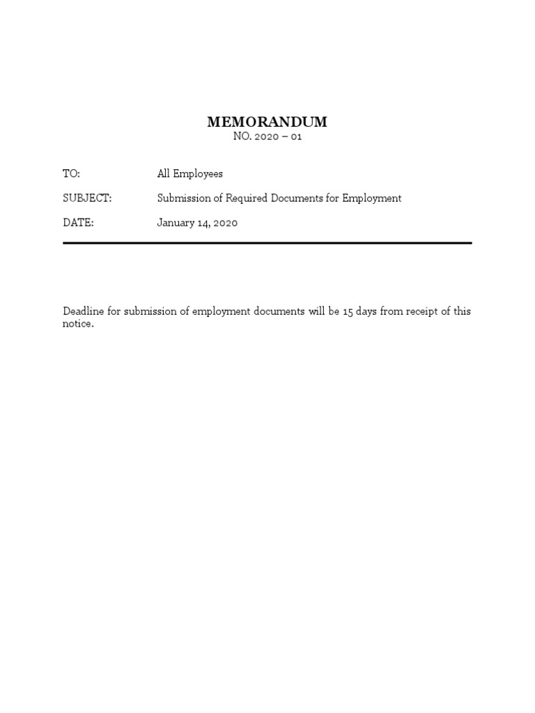 MEMO 01 - Completion of Employment Requirements | PDF