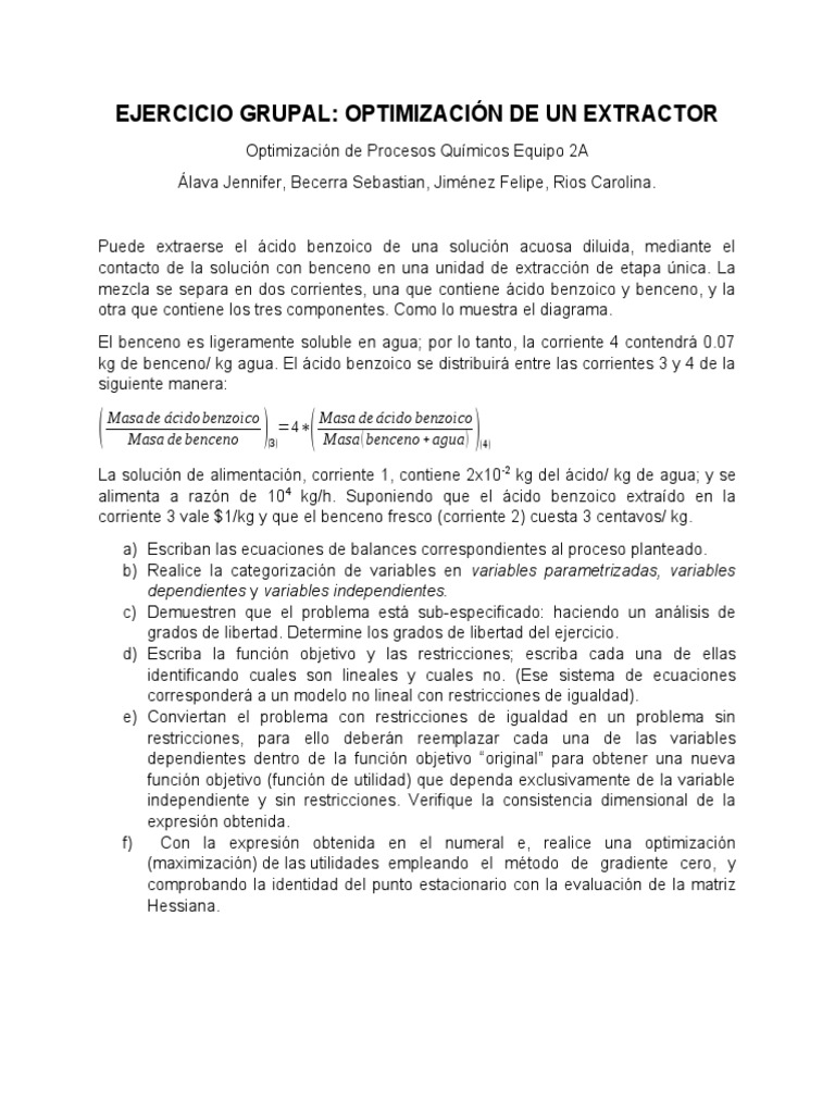 Ejercicio Grupal Extractor | PDF | Optimización Matemática | Análisis matemático
