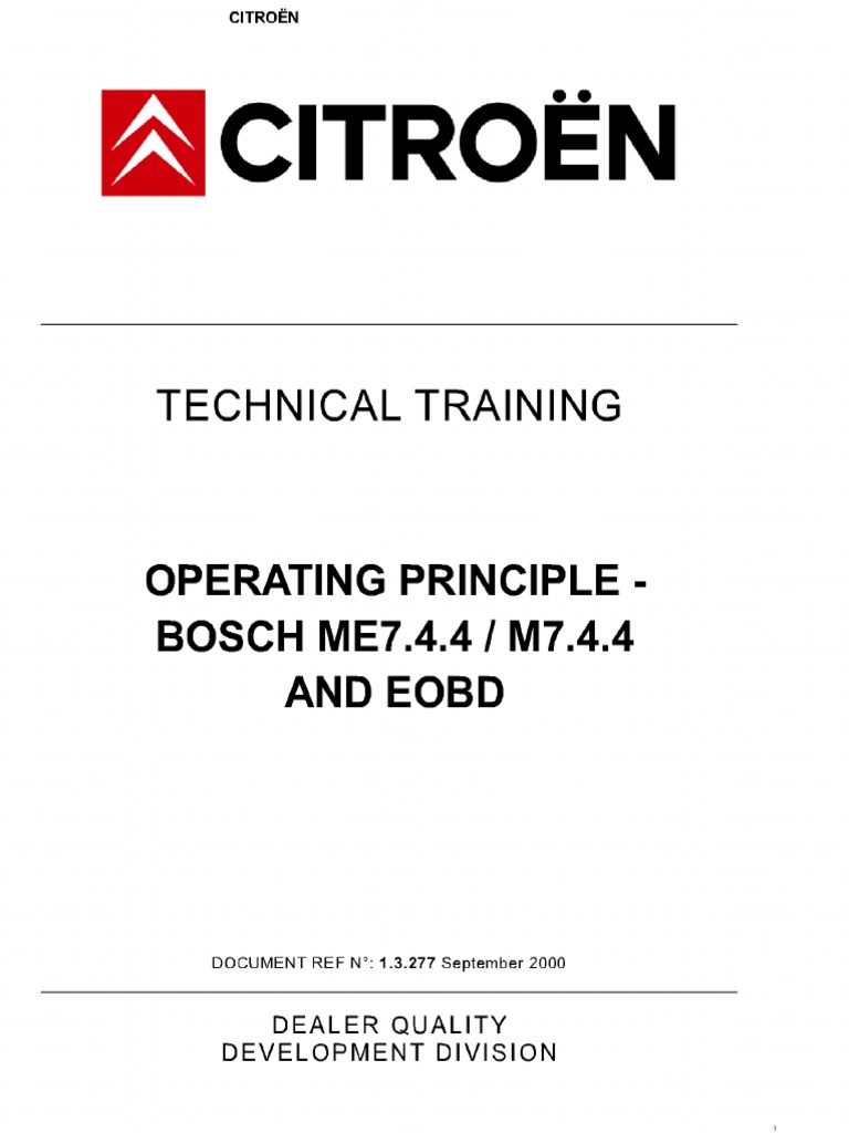 Bosch ME 7.4.4. Operating Principle | PDF
