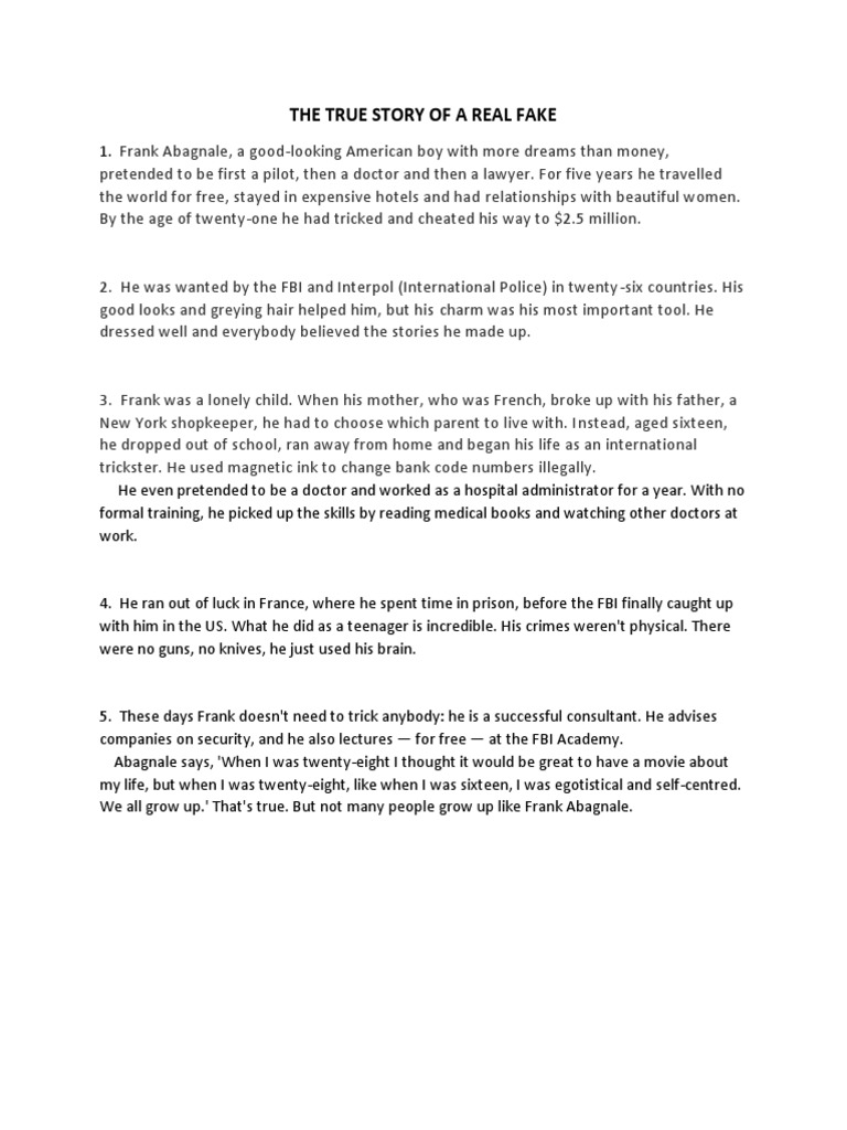 The True Story of A Real Fake | PDF
