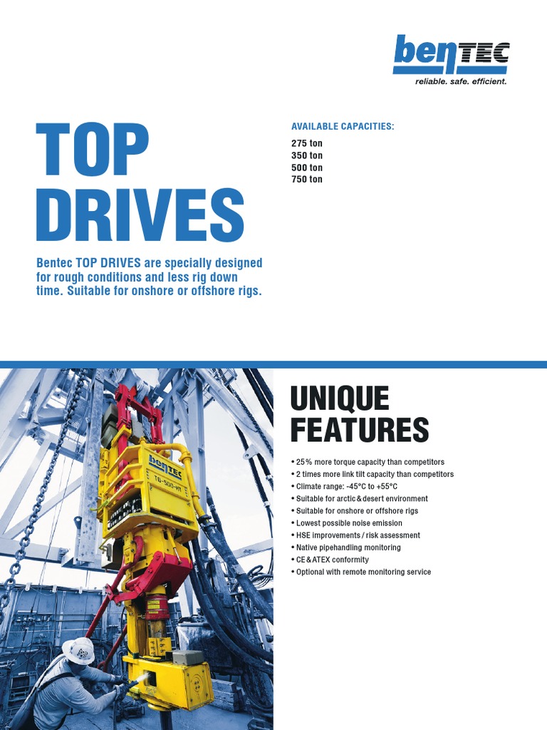 Reliable Top Drives for Harsh Onshore and Offshore Drilling: Bentec Top ...