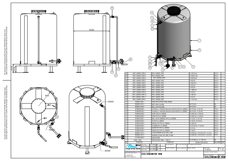 2000L Raw Water Tank | PDF | Plumbing | Mechanical Engineering