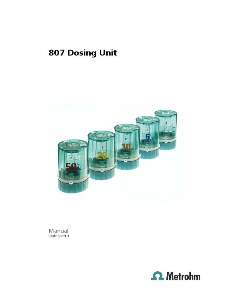 807 Dosing Unit: Manual | PDF | Materials | Chemistry