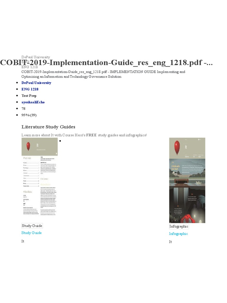 COBIT-2019-Implementation-Guide - Res - Eng - 1218.pdf - ... : Literature Study Guides | PDF
