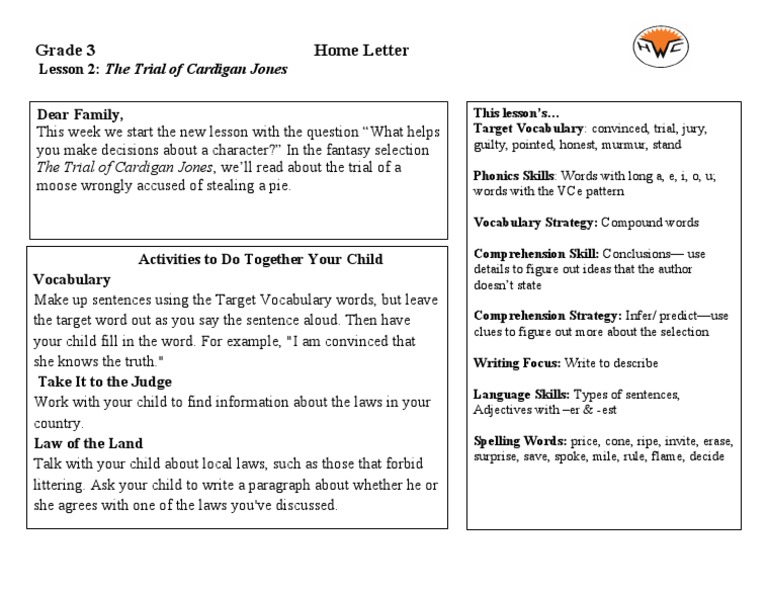 Grade 3 L2 The Trial of Cardigan Jones | PDF