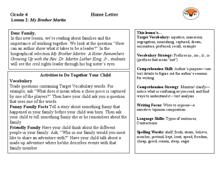 My Brother Martin: A Family Lesson | PDF