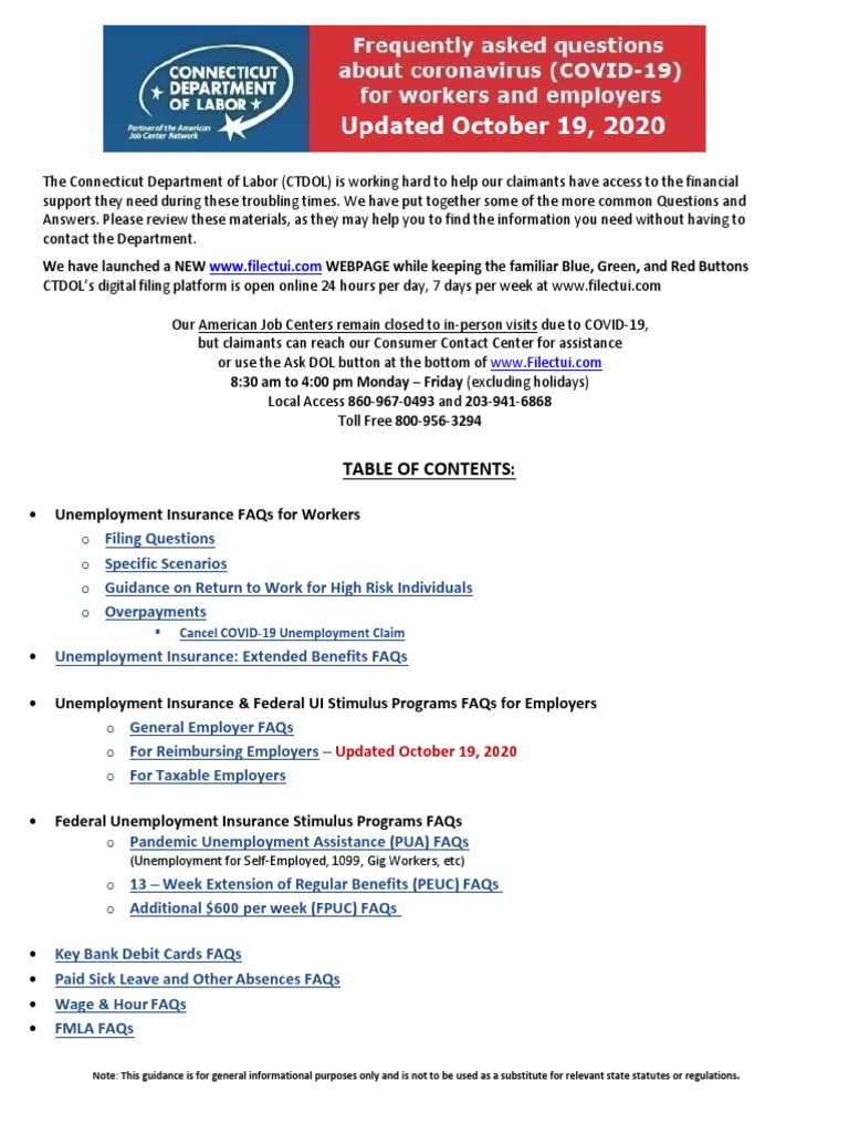 Connecticut Unemployment FAQs Guide | PDF | Social Science