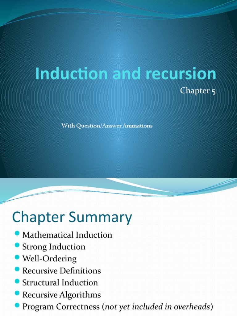 Induction and Recursion: With Question/Answer Animations | PDF ...