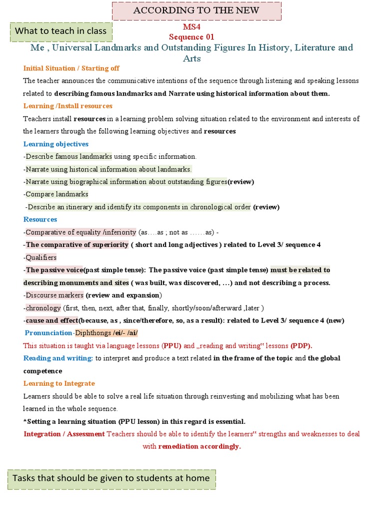 MS4 Adapted Lessons Sequence 1,2 and 3 | PDF | Grammatical Tense | Verb
