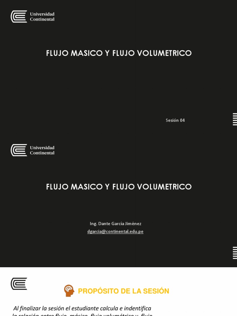 Semana04 - Flujo Volumetrico y Masico | PDF | Descarga (hidrología) | Cantidades fisicas