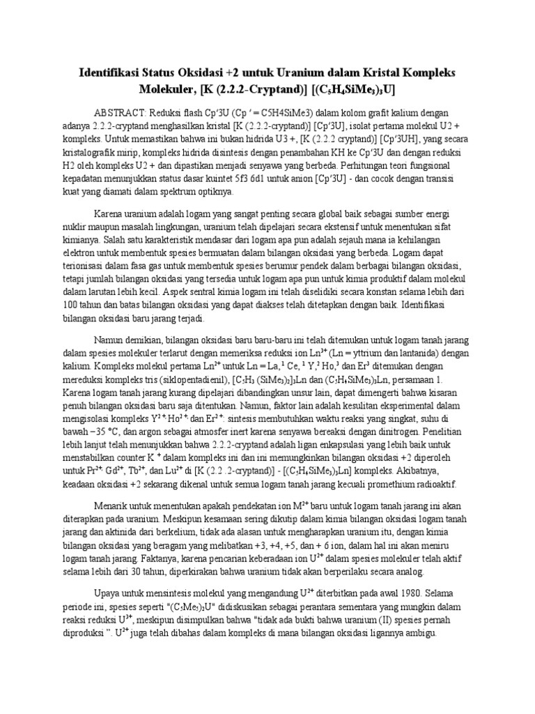 Identifikasi Status Oksidasi | PDF