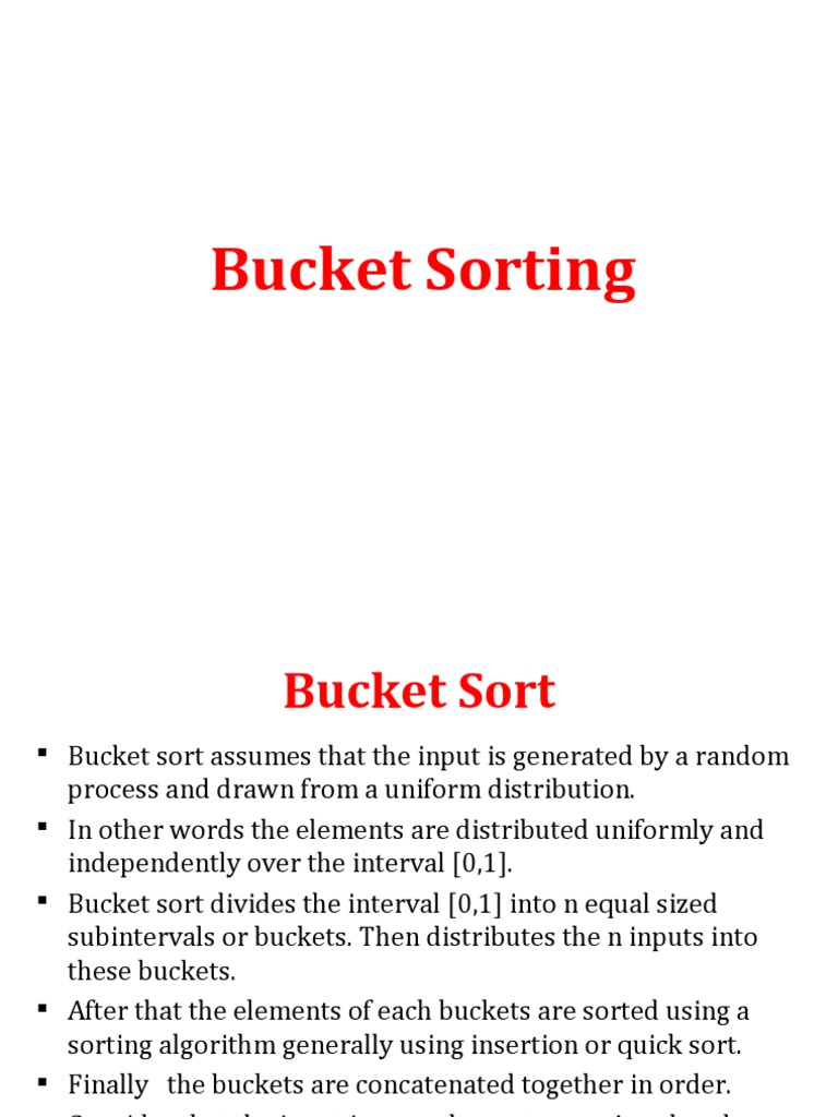 Bucket Sort Pdf Mathematical Logic Discrete Mathematics 5233