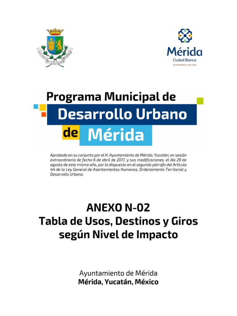 Anexo N-02: Clasificación de usos y destinos de suelo según su nivel de impacto | PDF ...