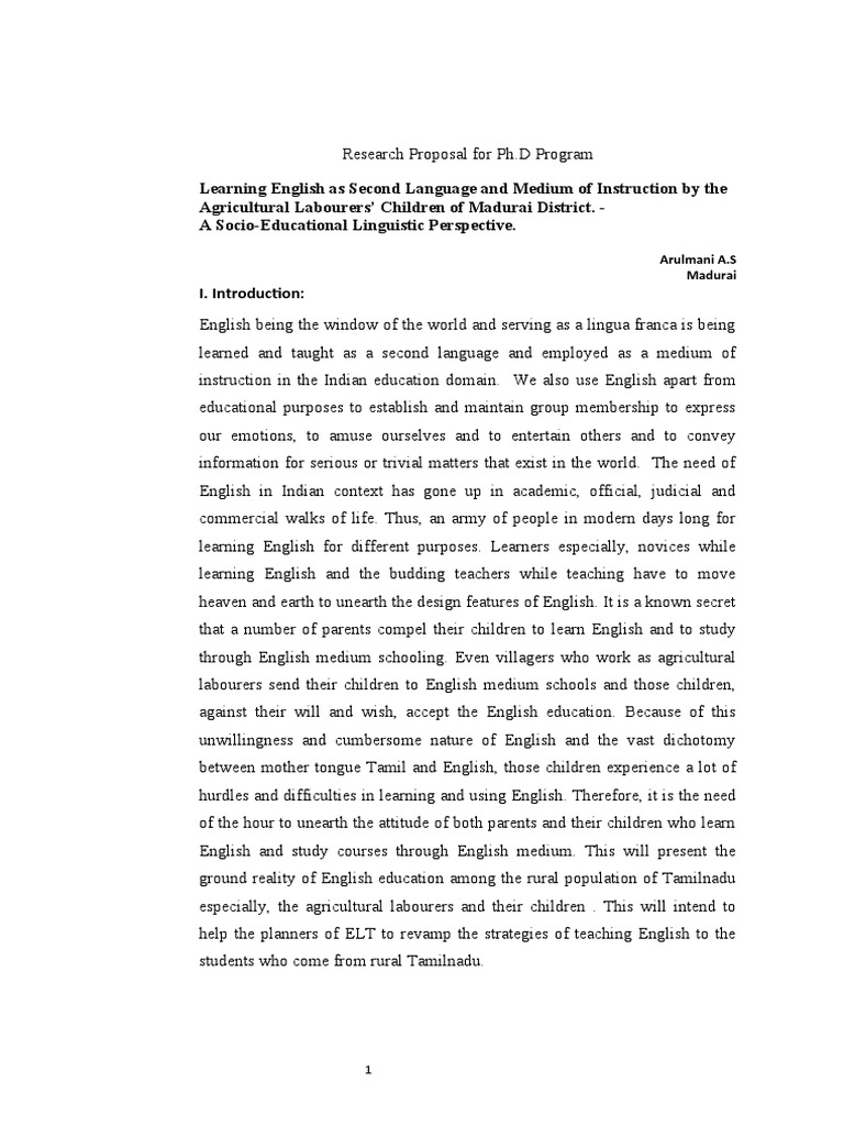 Learning English As Second Language and Medium of | PDF | English ...